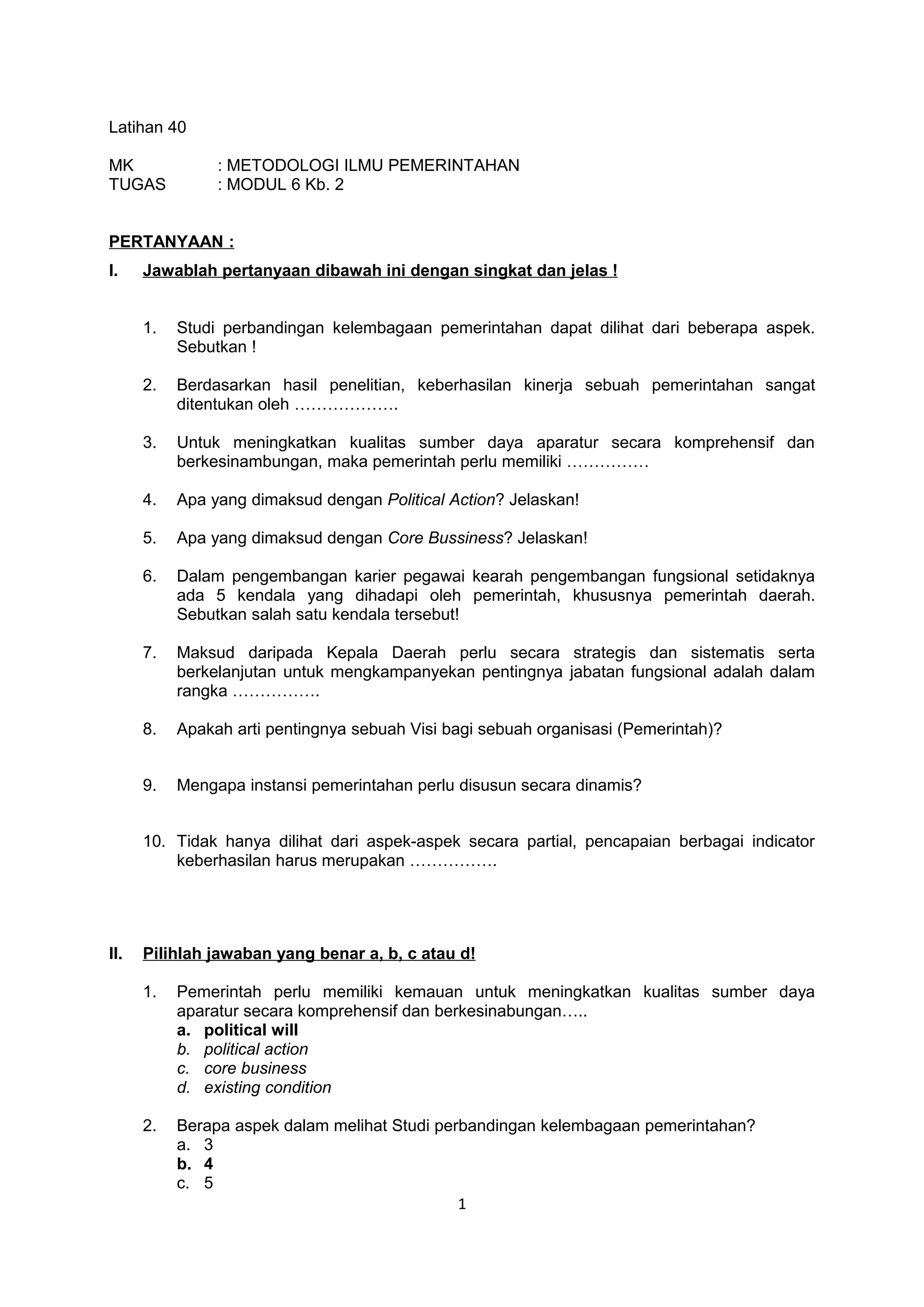 SRI SUWANTI - MIP - Latihan 40 | PDF
