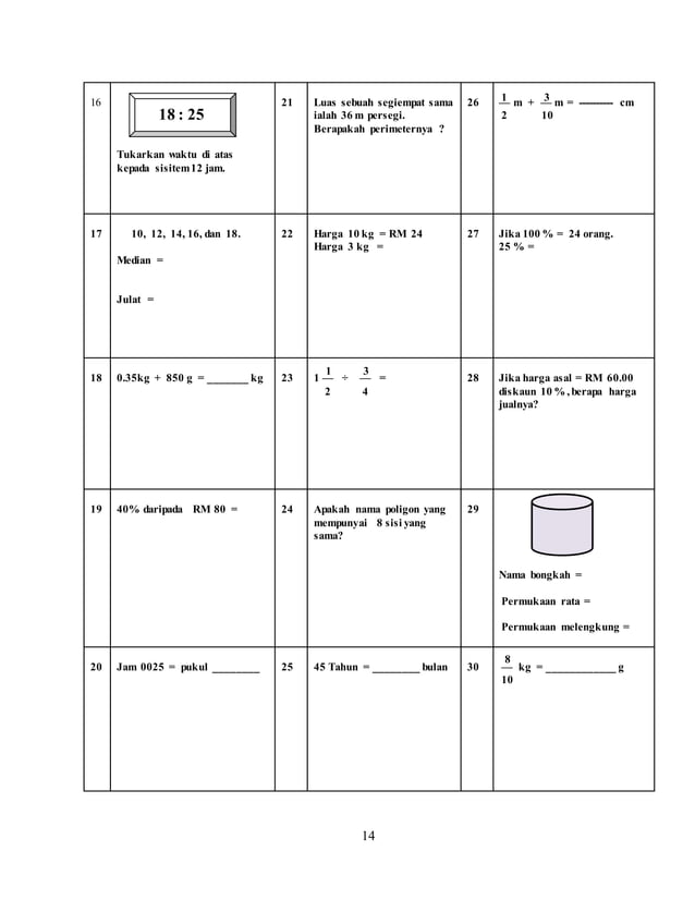 Latihan asas matematik | DOC