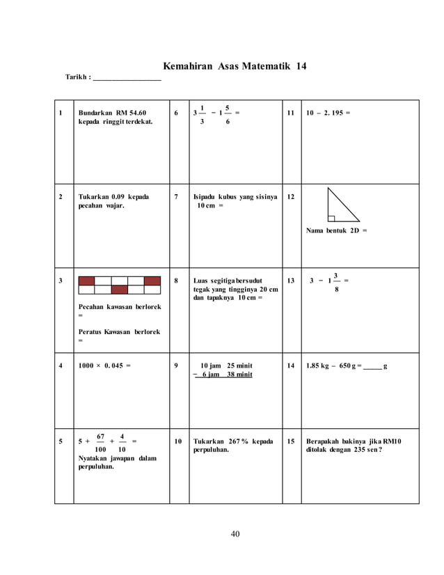 Latihan asas matematik | DOC