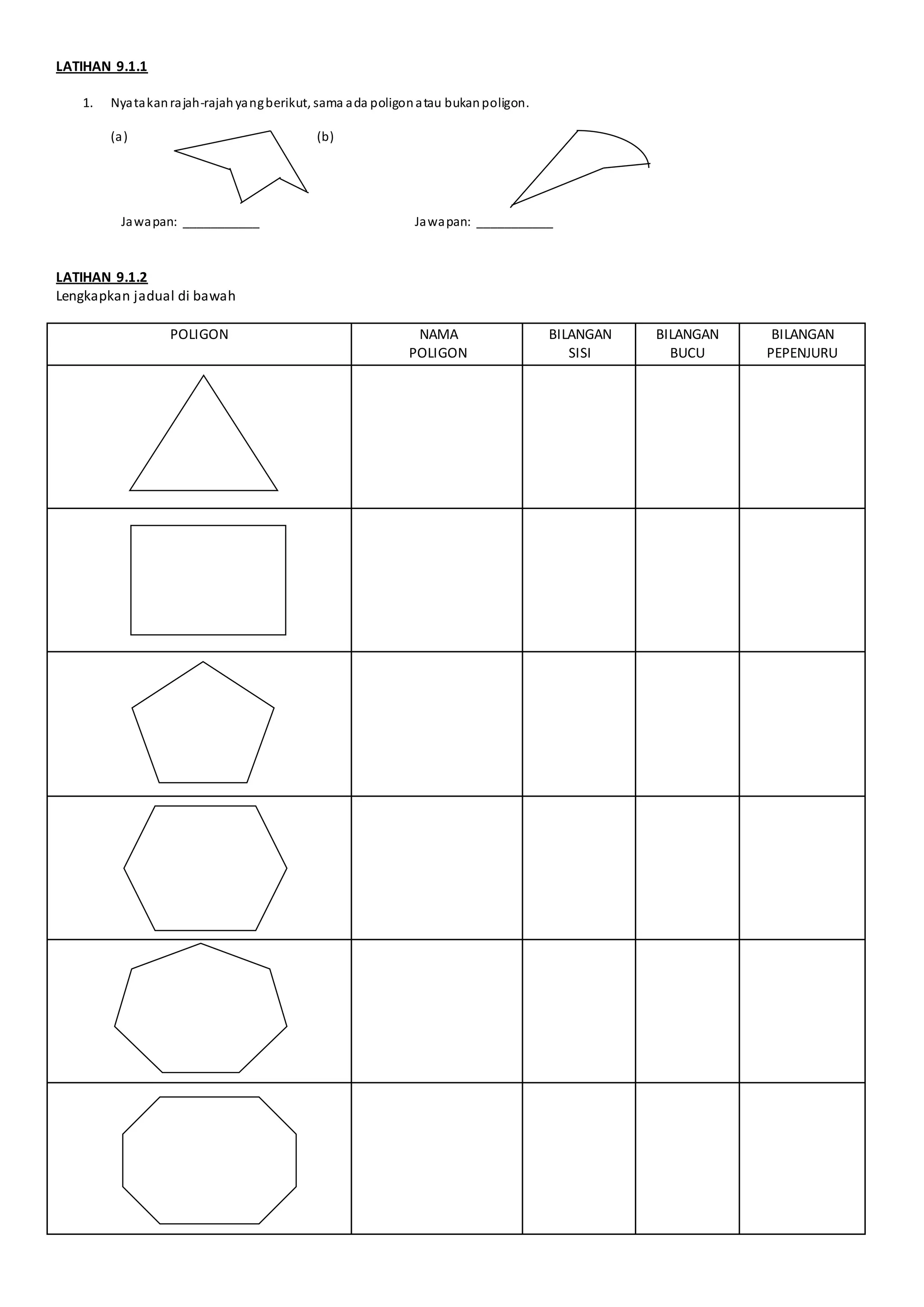Latihan bab 9 poligon | DOCX