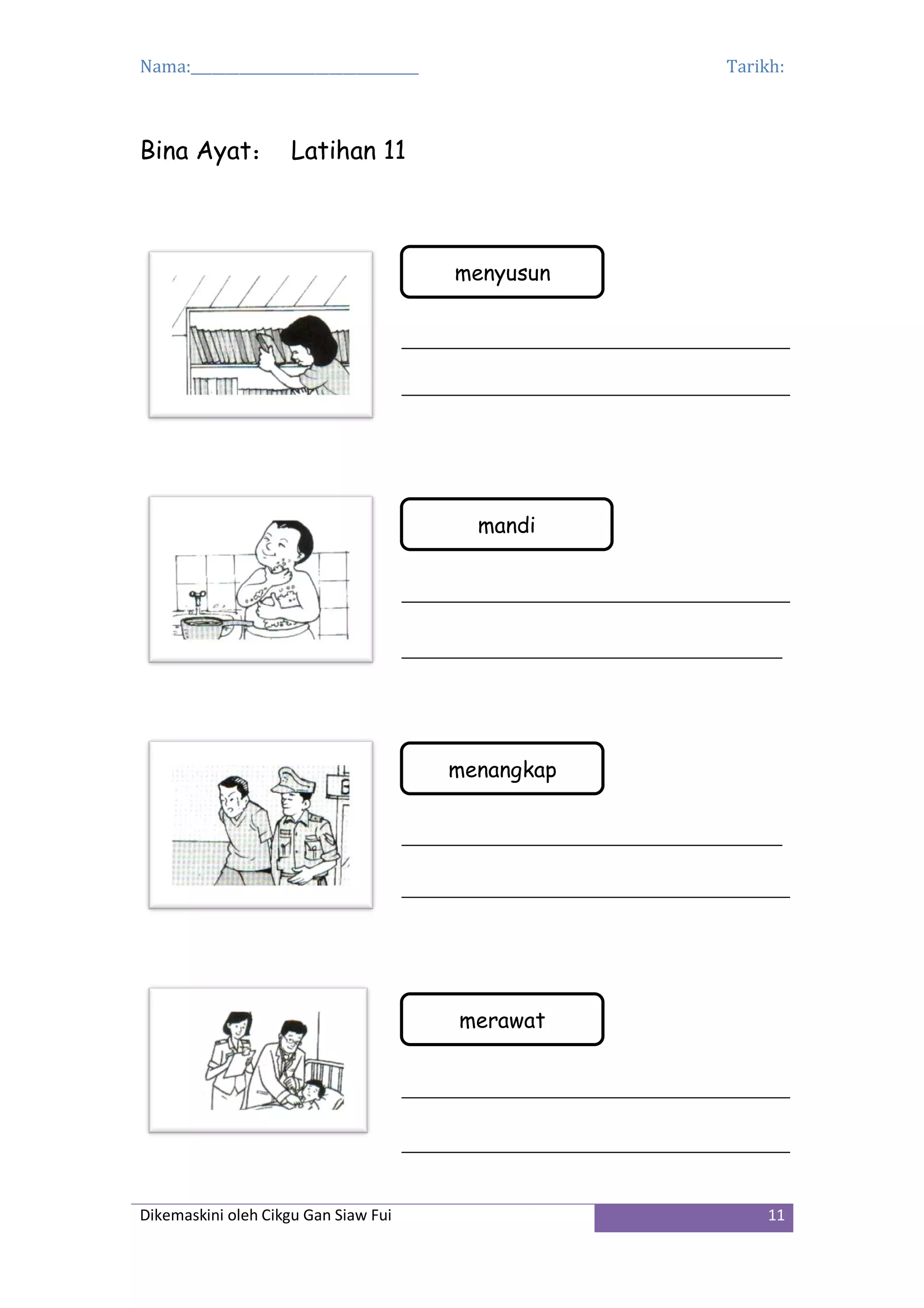 Latihan Bina Ayat Bm Tahun 1 Dan 2 1 Pdf