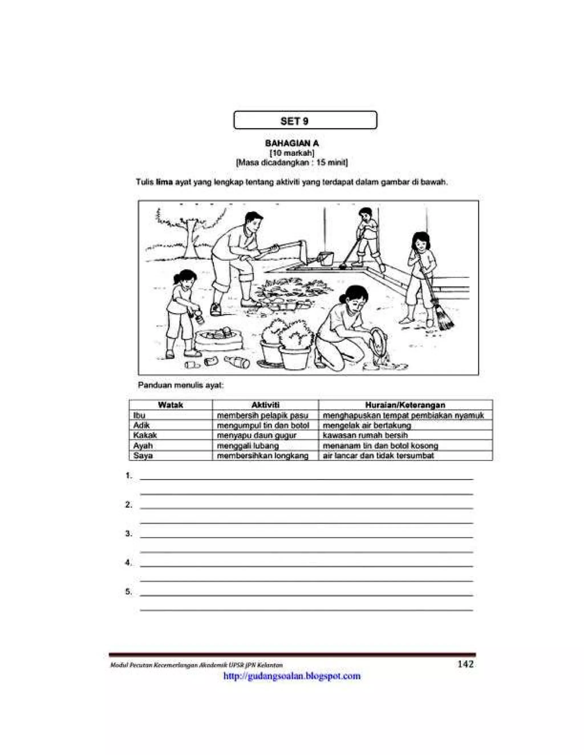 Latihan bina lima ayat bergambar | PDF