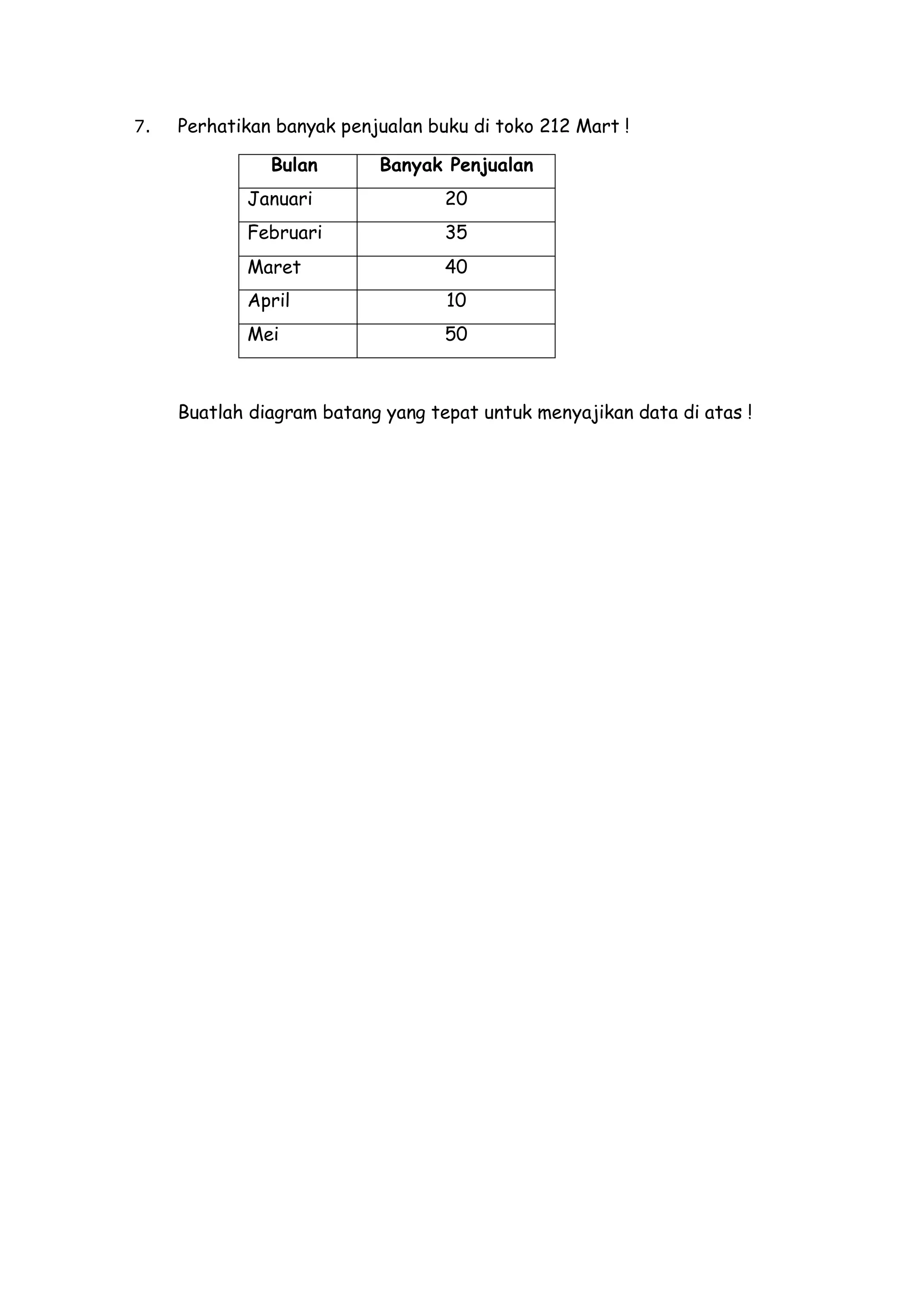 Latihan formatif mtk pengolahan data kelas 5 | PDF