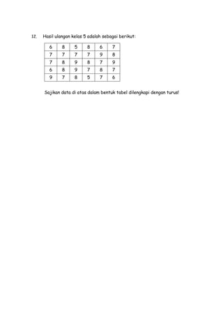 Latihan formatif mtk pengolahan data kelas 5 | PDF