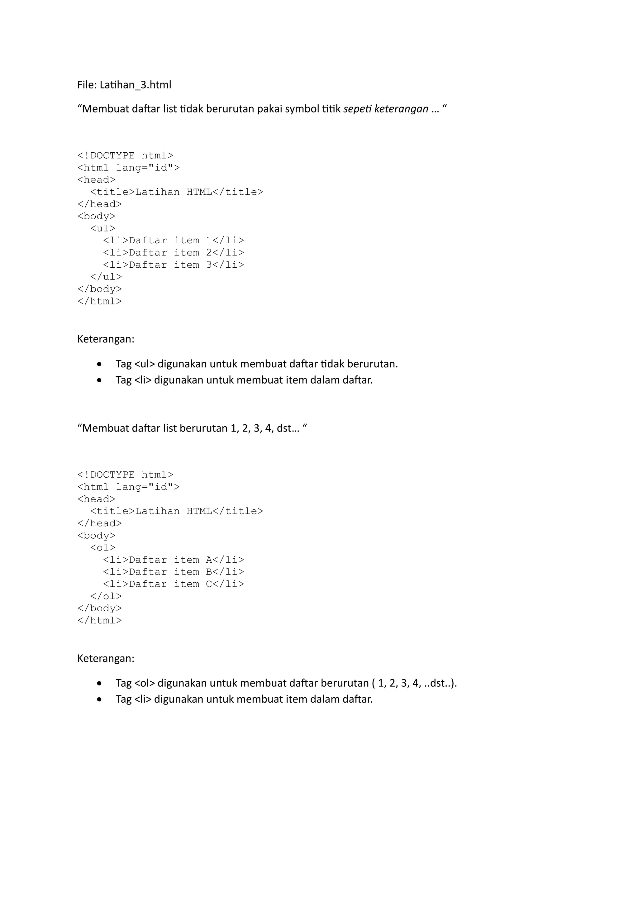 belajar dan studi kasus HTML untuk pemula | PDF