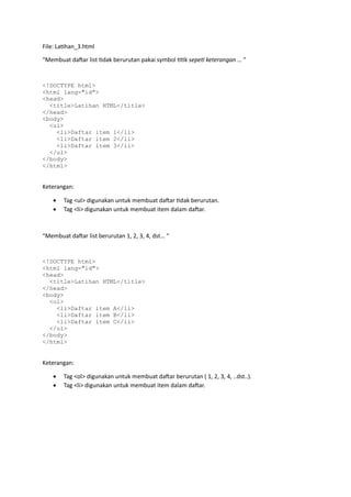 belajar dan studi kasus HTML untuk pemula | PDF