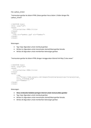 belajar dan studi kasus HTML untuk pemula | PDF