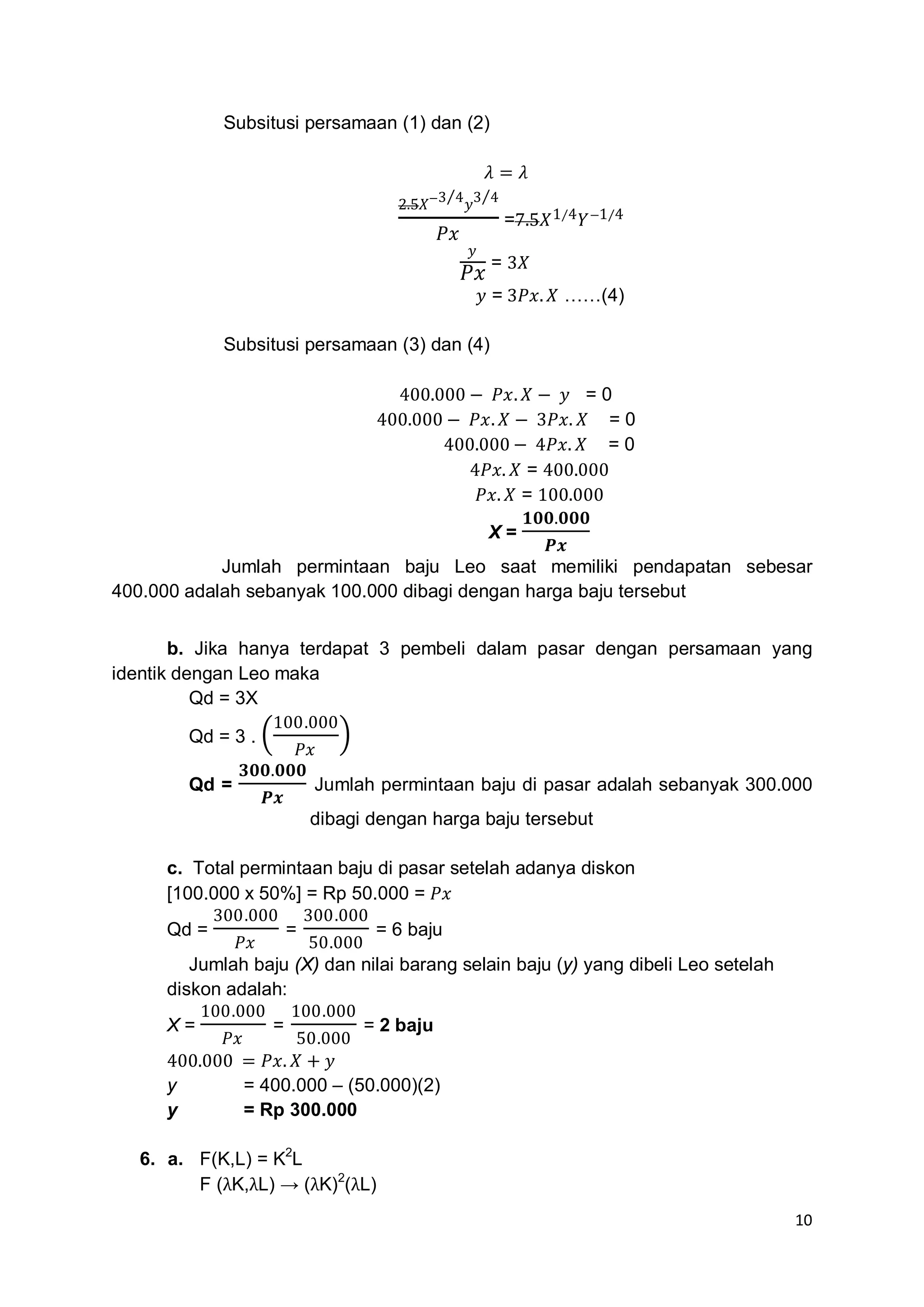 Latihan + jawaban mikro 1 (uts) - FEUI | PDF