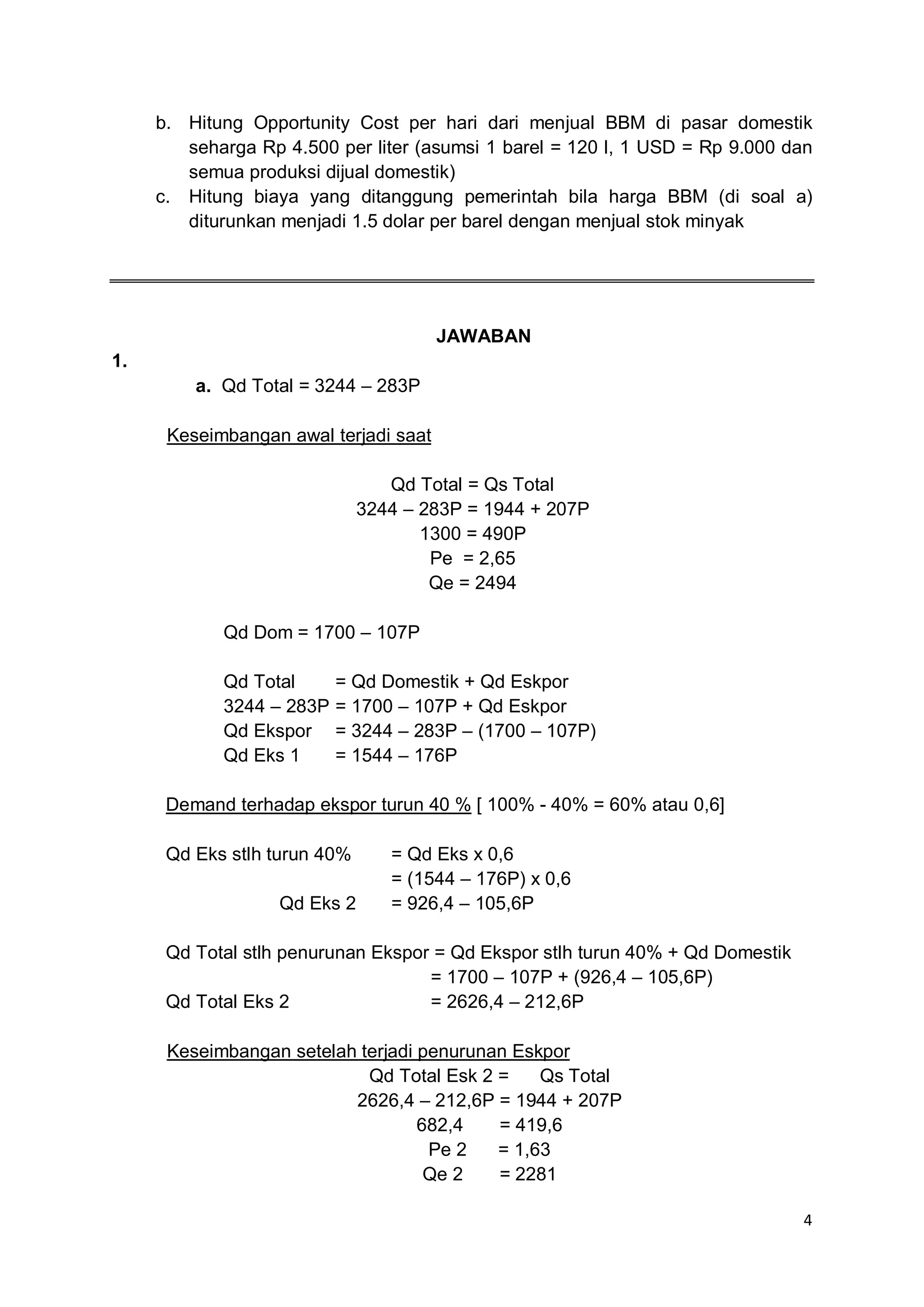 Latihan + jawaban mikro 1 (uts) - FEUI | PDF