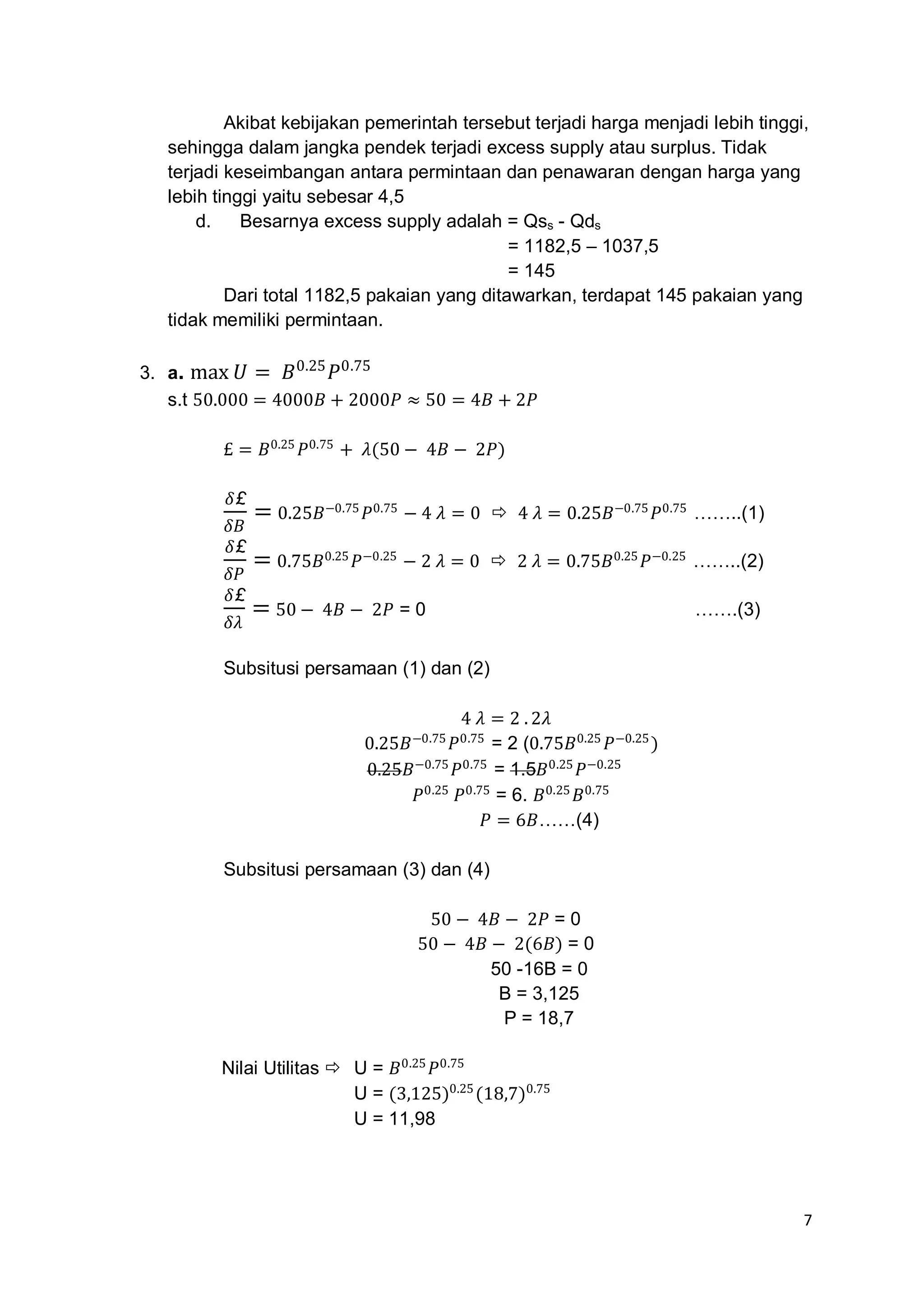 Latihan + jawaban mikro 1 (uts) - FEUI | PDF