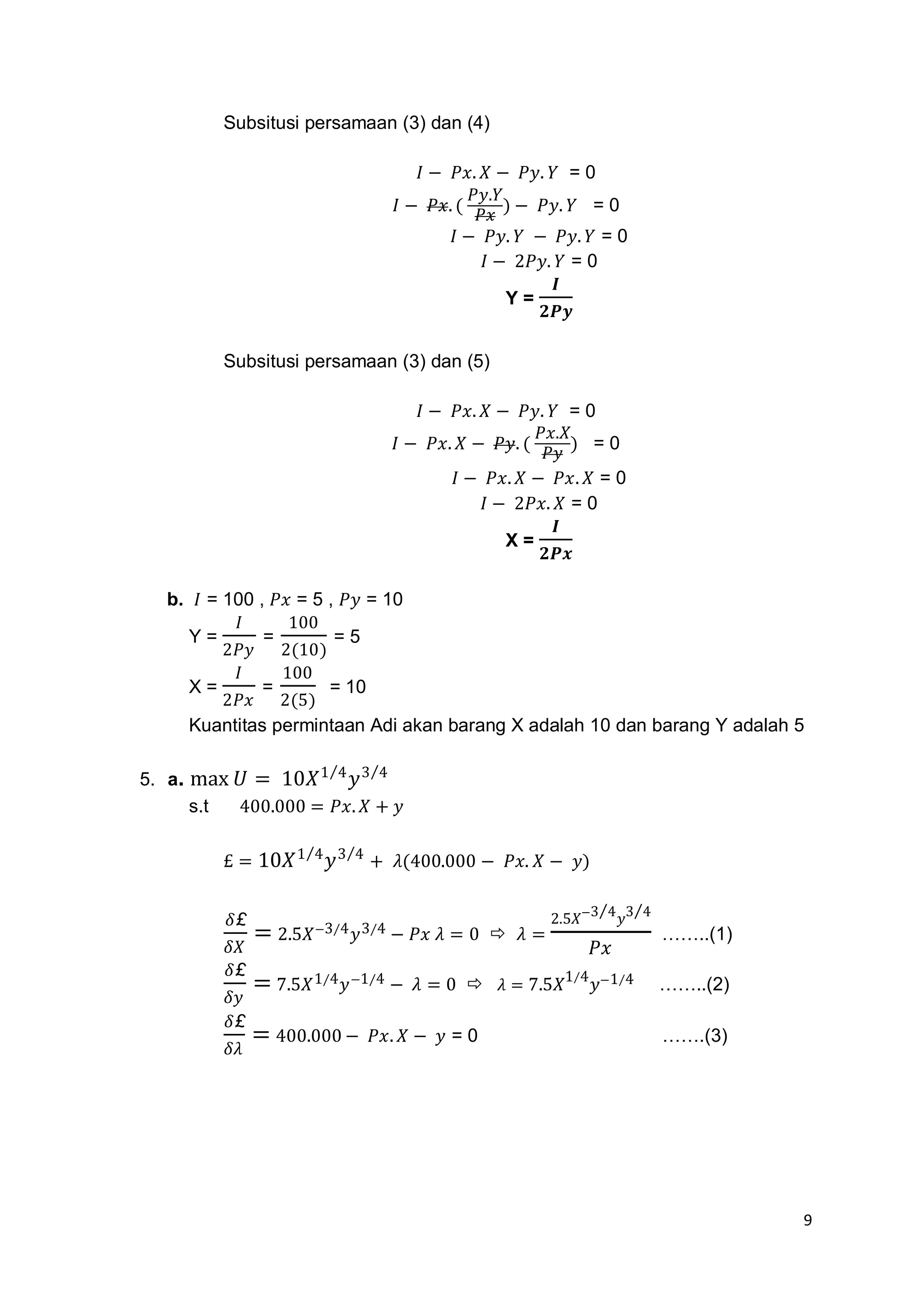 Latihan + jawaban mikro 1 (uts) - FEUI | PDF