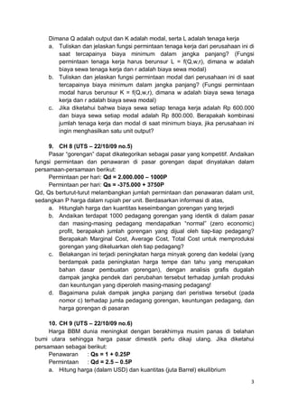 Latihan + jawaban mikro 1 (uts) - FEUI | PDF