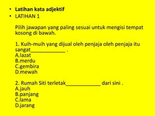Latihan kata adjektif | PPTX