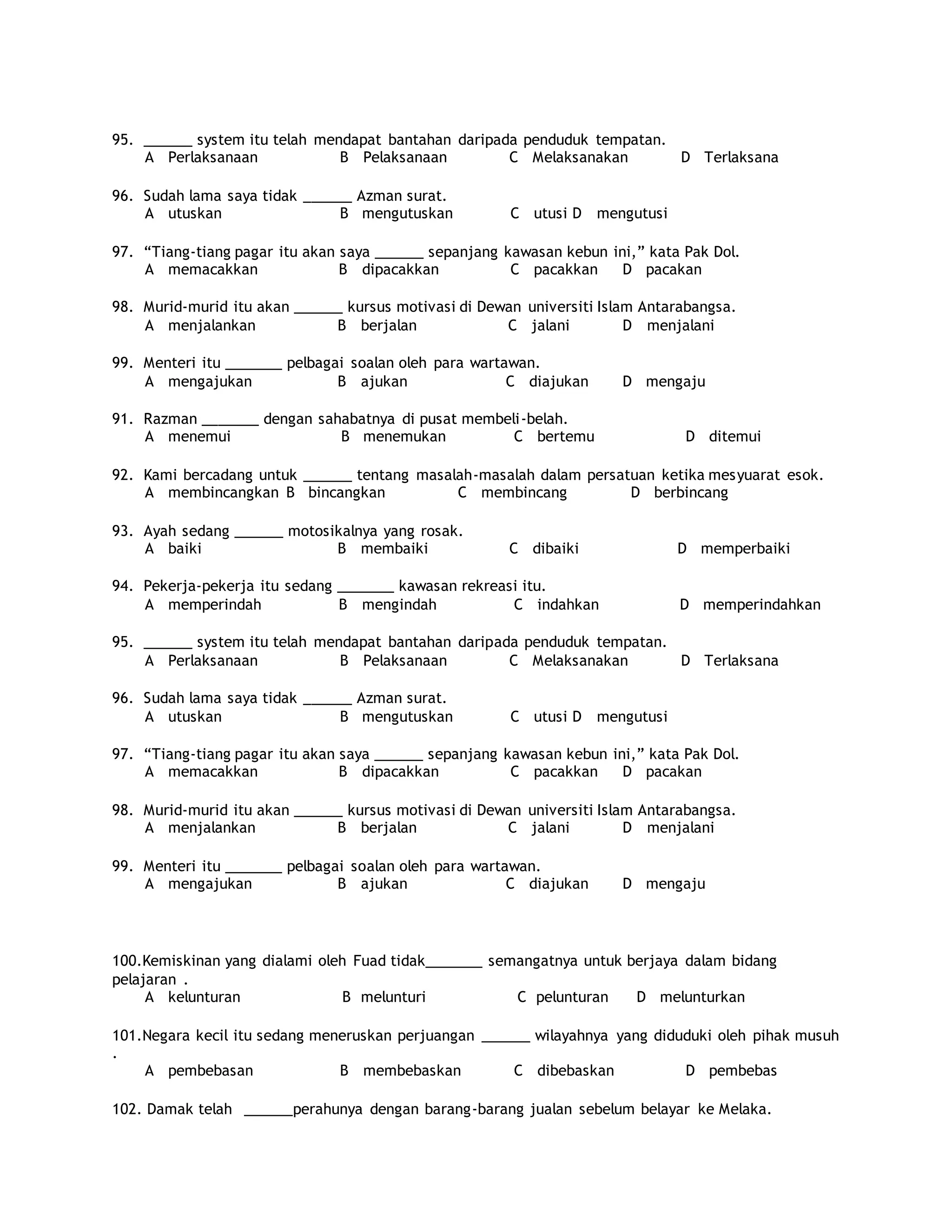 Latihan kata kerja berimbuhan t6 | DOCX