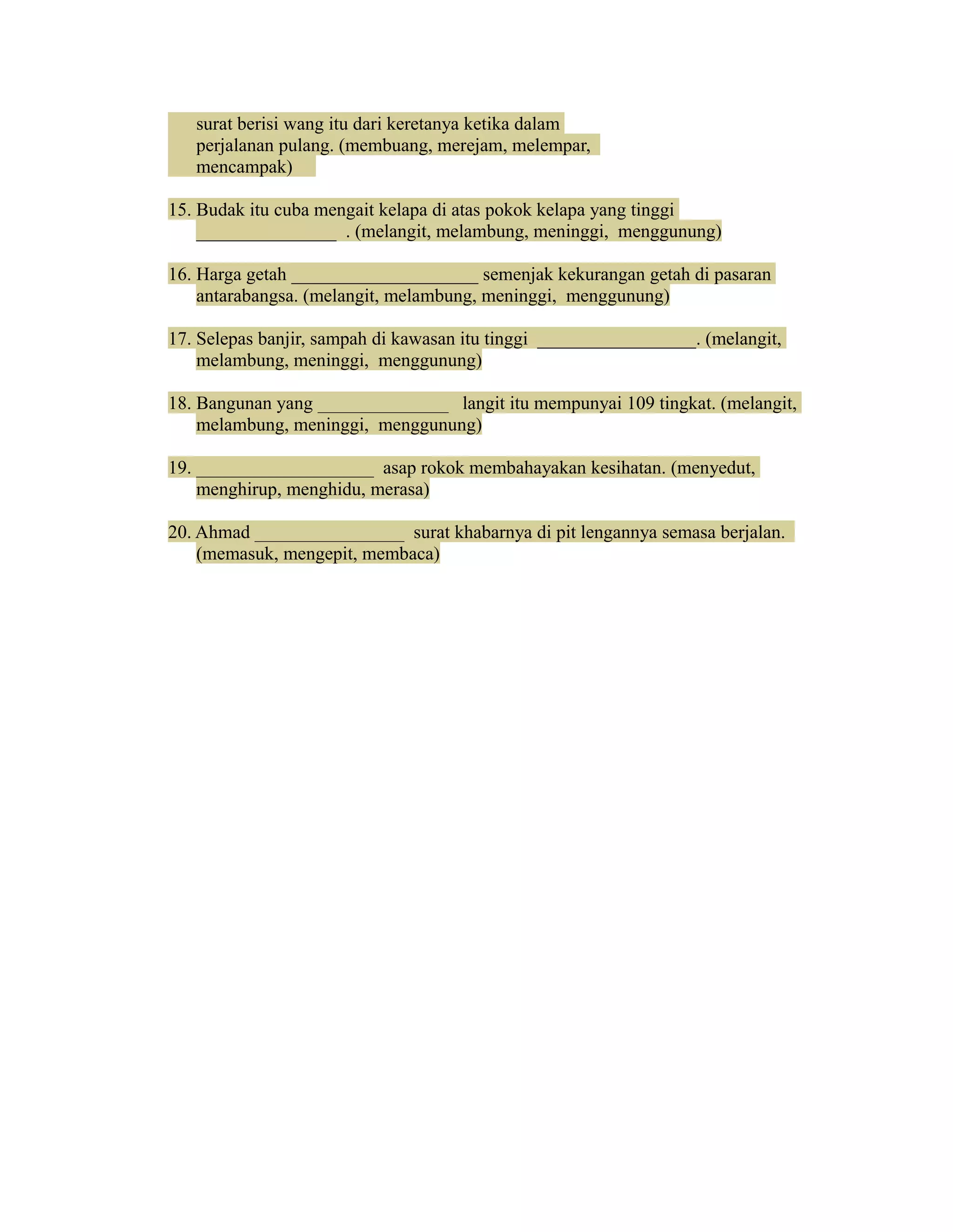 Latihan kata banyak makna | DOC