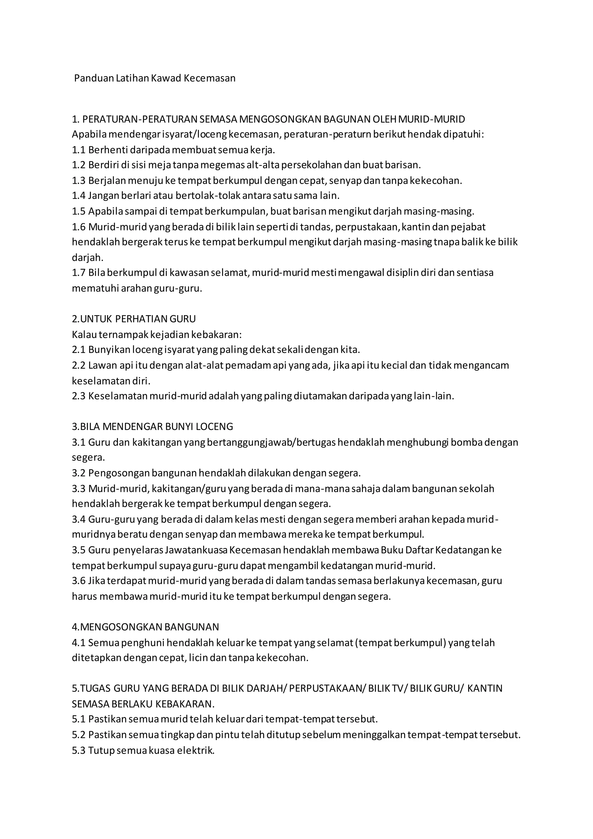 Latihan kebakaran | DOCX