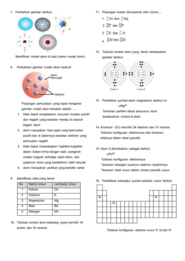 SOAL LATIHAN PENILAIAN AKHIR SEMESTER (PAS) KIMIA KELAS X | DOC
