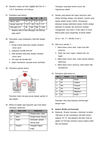 SOAL LATIHAN PENILAIAN AKHIR SEMESTER (PAS) KIMIA KELAS XII | DOC