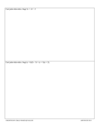 Matematik Tambahan: Persamaan fungsi | PDF