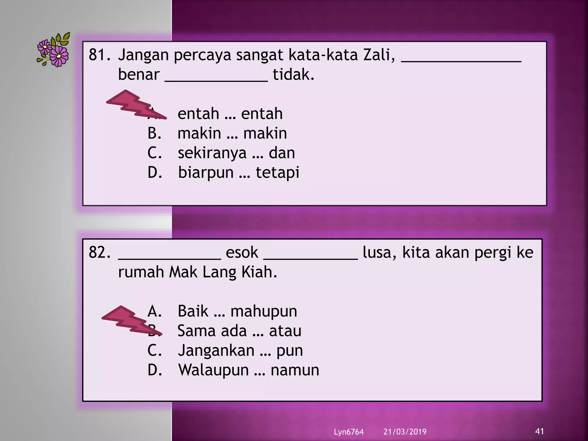 Latihan kata hubung | PPTX