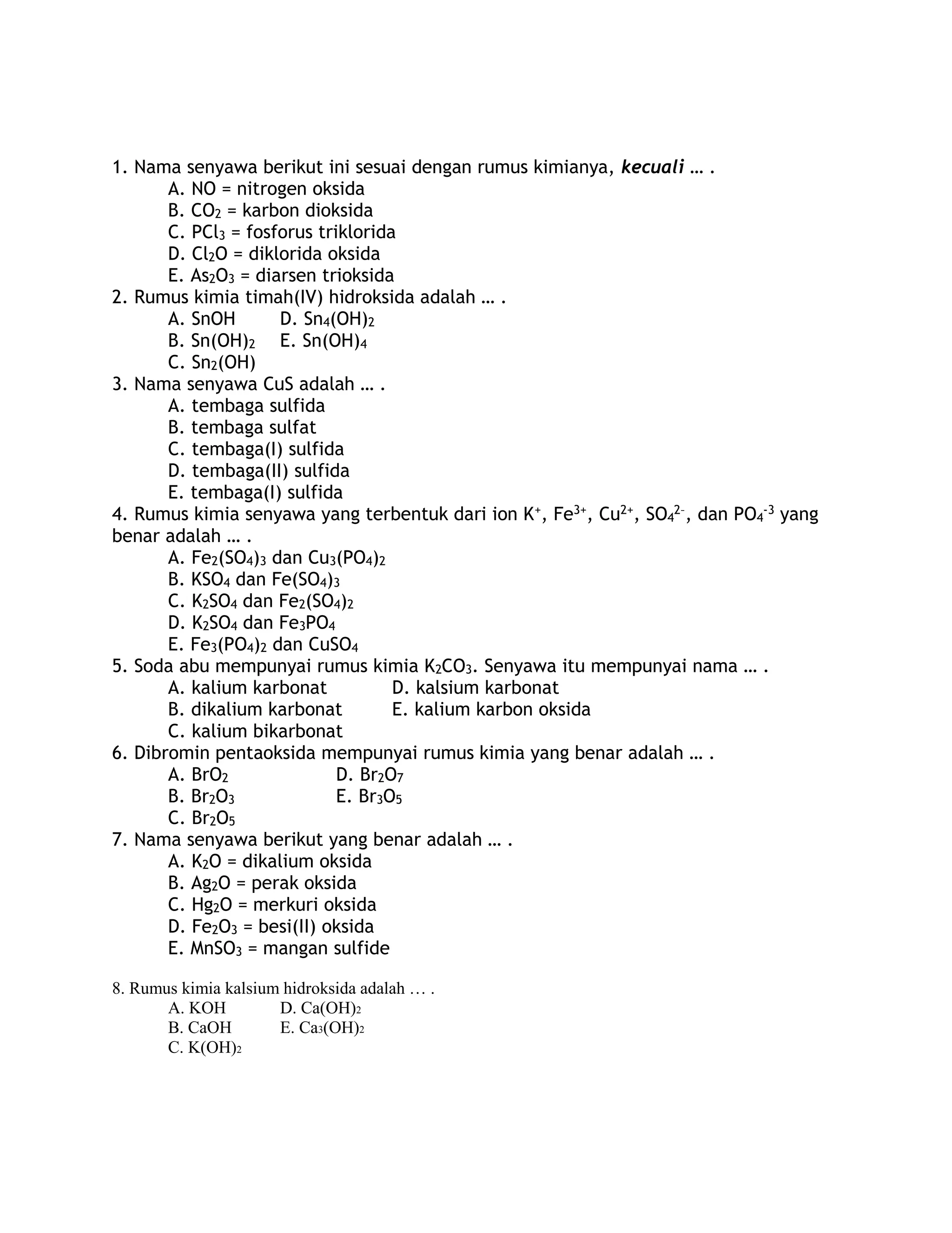 Latihan kimia1 | DOCX