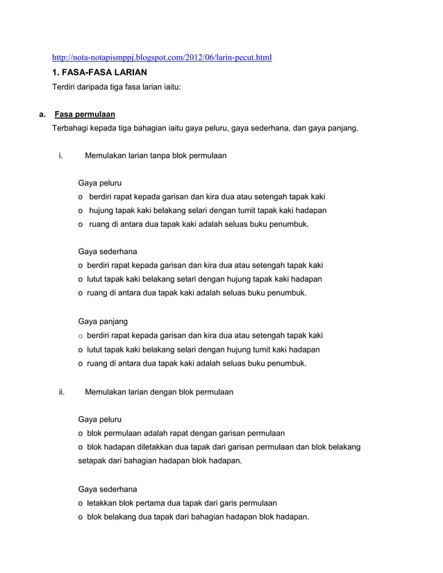 Latihan Lari Pecut Pdf