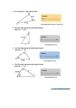 Latihan Matematik Trigonometri - Soalan Asas Sahaja | PDF