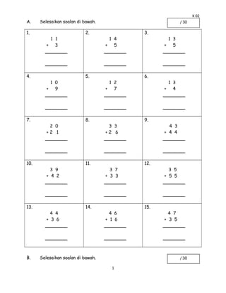 Latihan matematik mudah | DOC