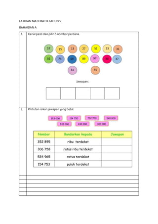 Latihan matematik tahun 5 | DOCX