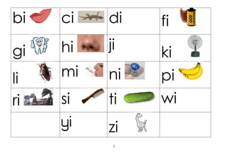 Latihan membaca suku kata terbuka kv | PDF