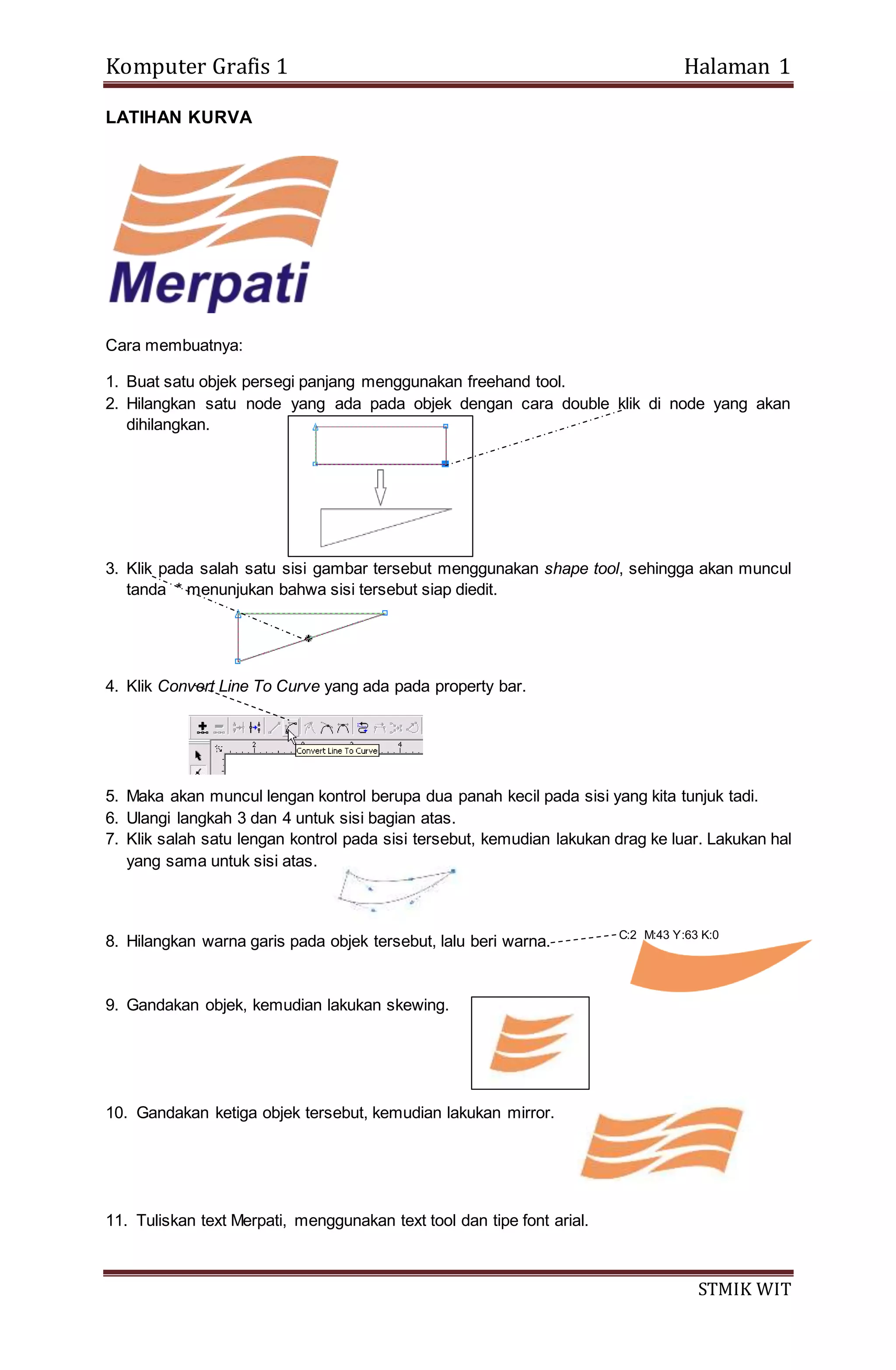 Latihan membuat kurva pada coreldraw | DOCX