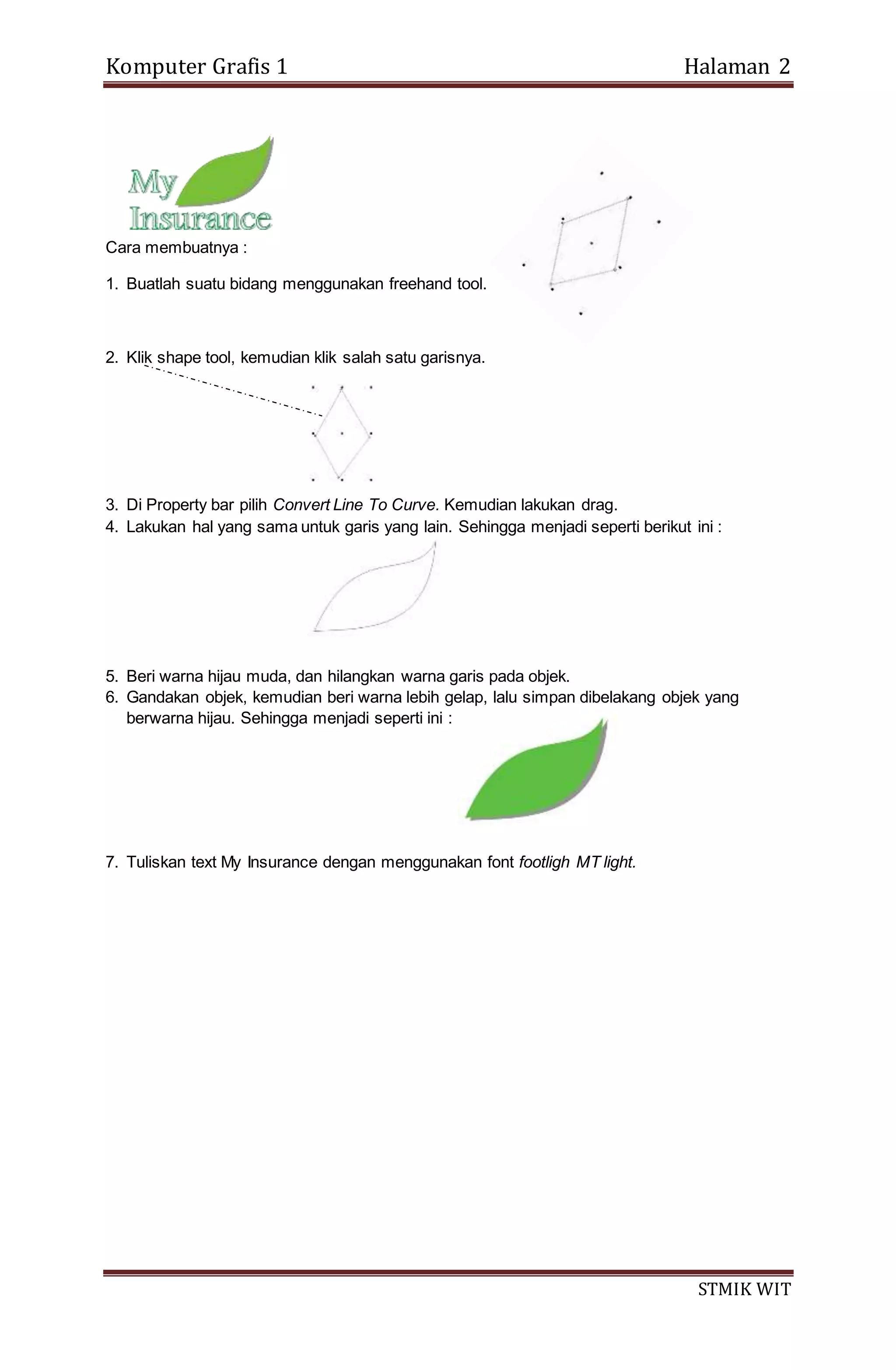 Latihan membuat kurva pada coreldraw | DOCX