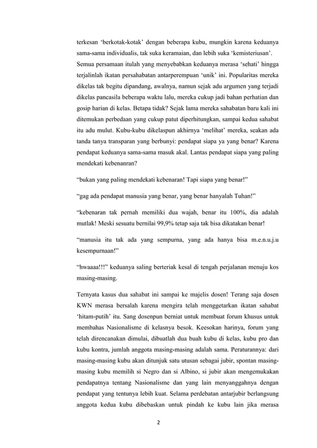 Latihan menulis cerpen | DOCX