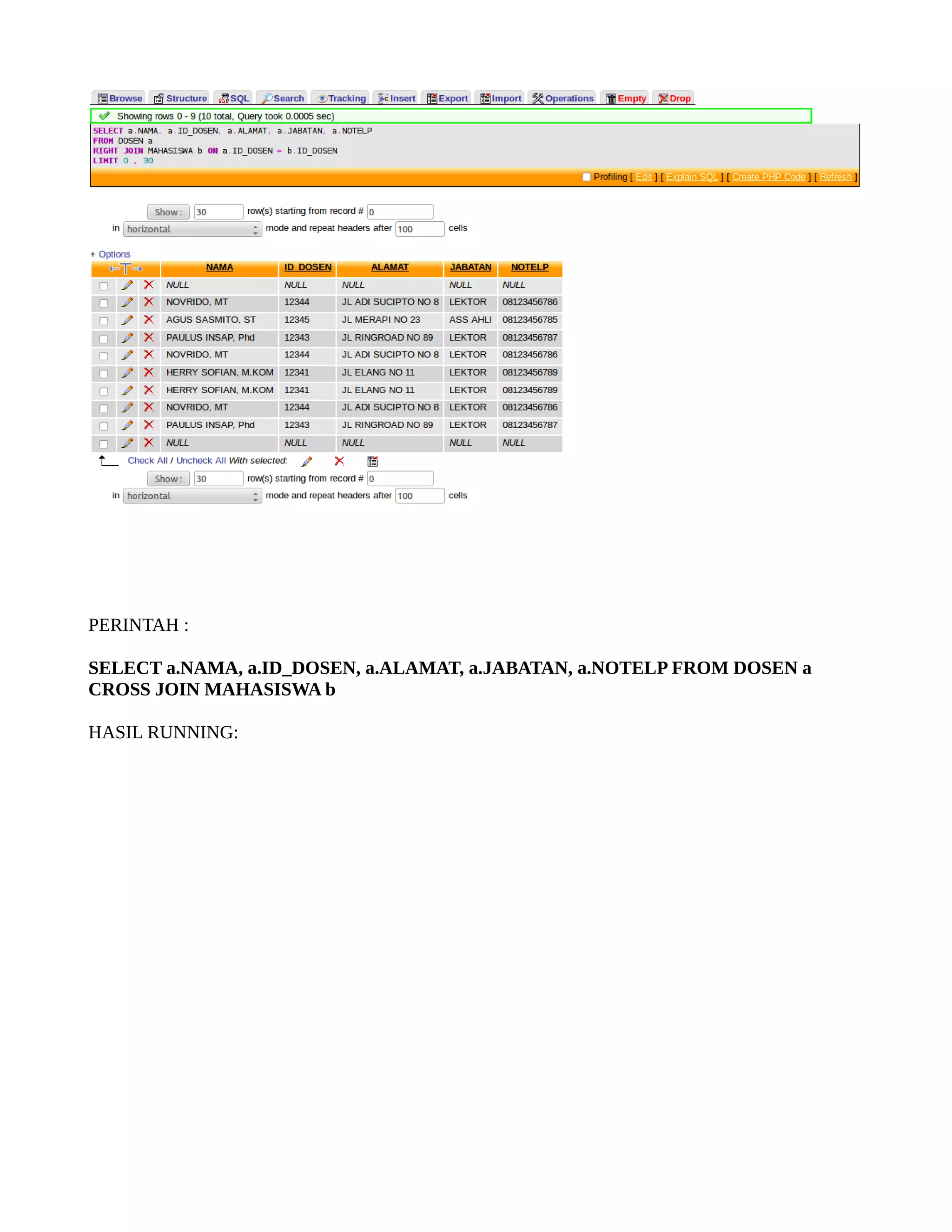 Latihan modul prak basis data full | PDF