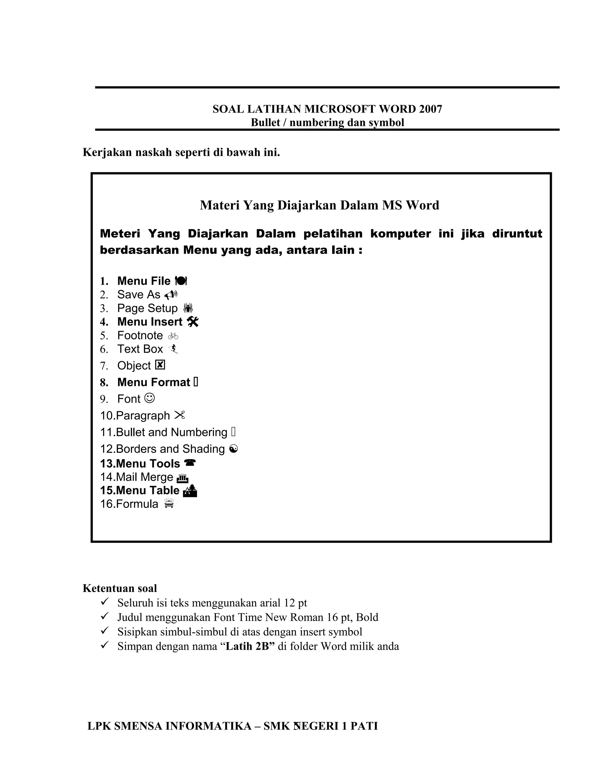Latihan ms. word | DOC