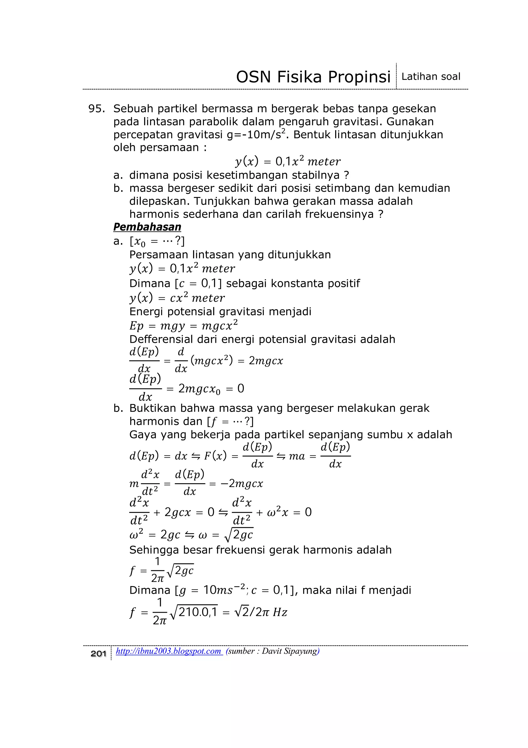 Latihan osp fisika soal 95 | PDF