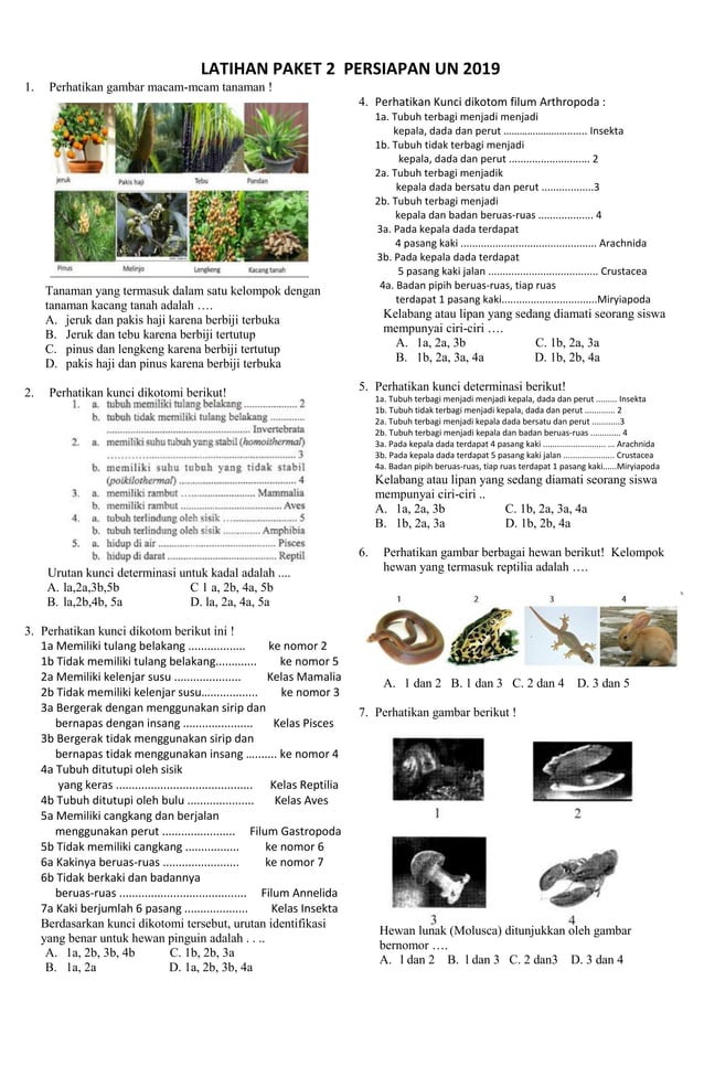 Latihan paket biologi persiapan un 2019a | PDF Latihan paket biologi persiapan un 2019a | PDF