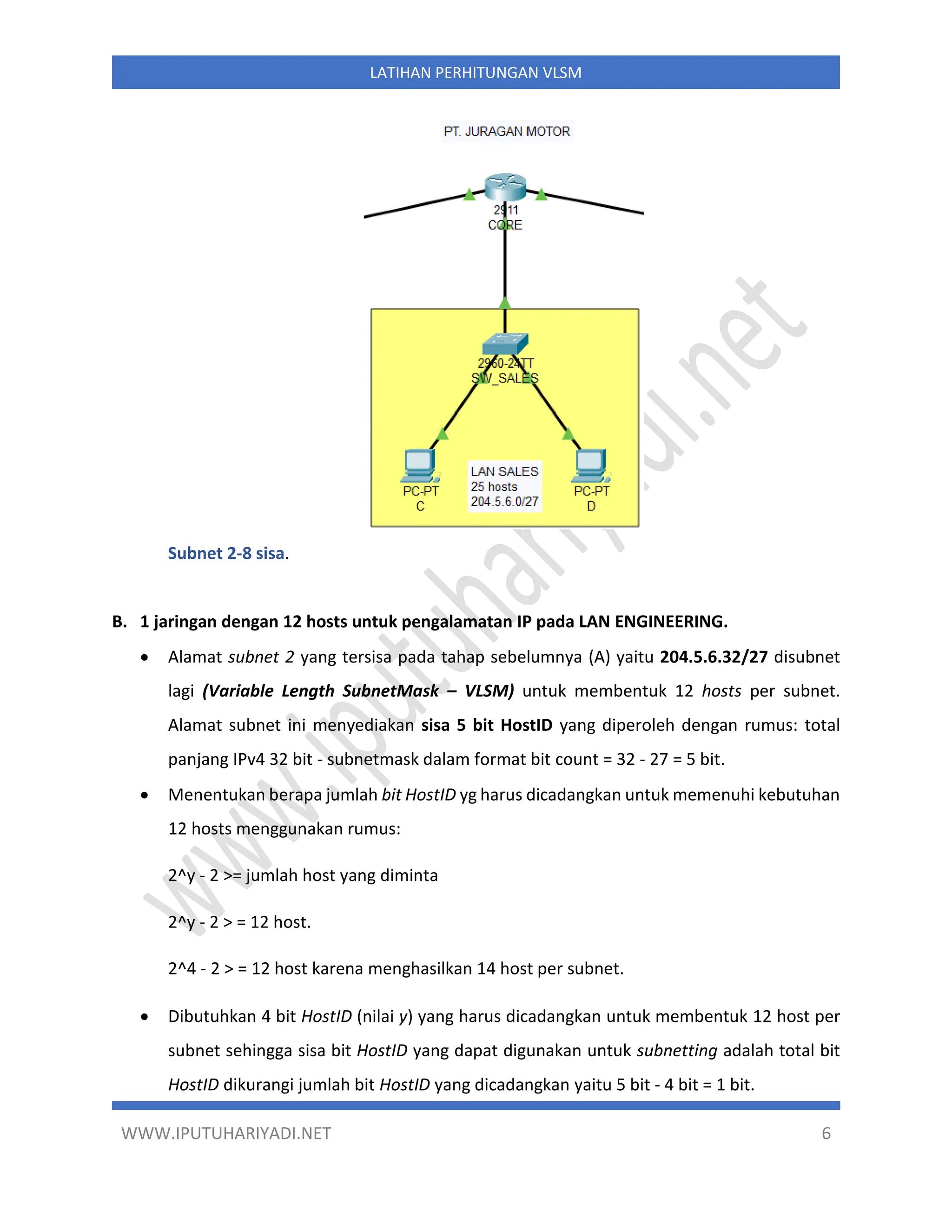 LATIHAN PERHITUNGAN VLSM - BAGIAN PERTAMA | PDF