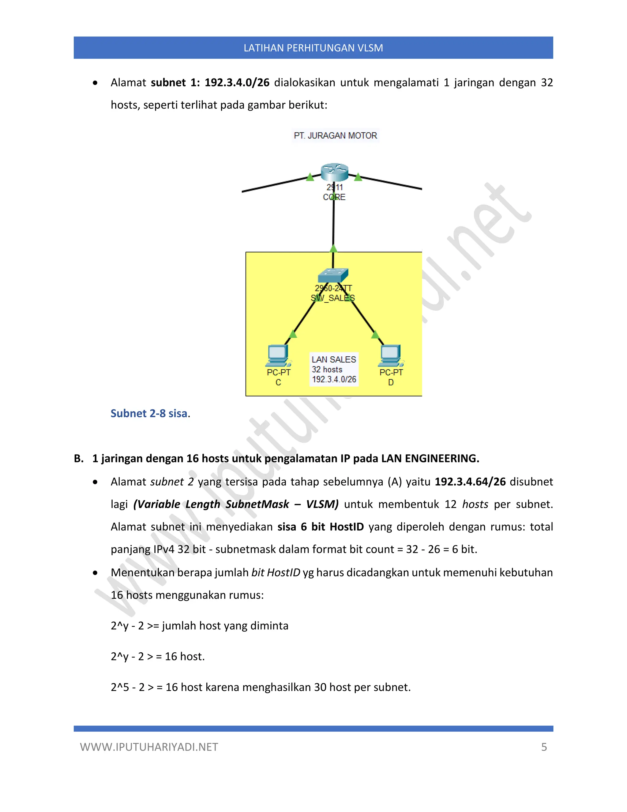 LATIHAN PERHITUNGAN VLSM -- BAGIAN KEDUA | PDF
