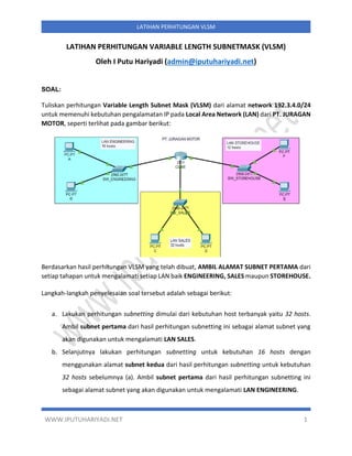 LATIHAN PERHITUNGAN VLSM -- BAGIAN KEDUA | PDF