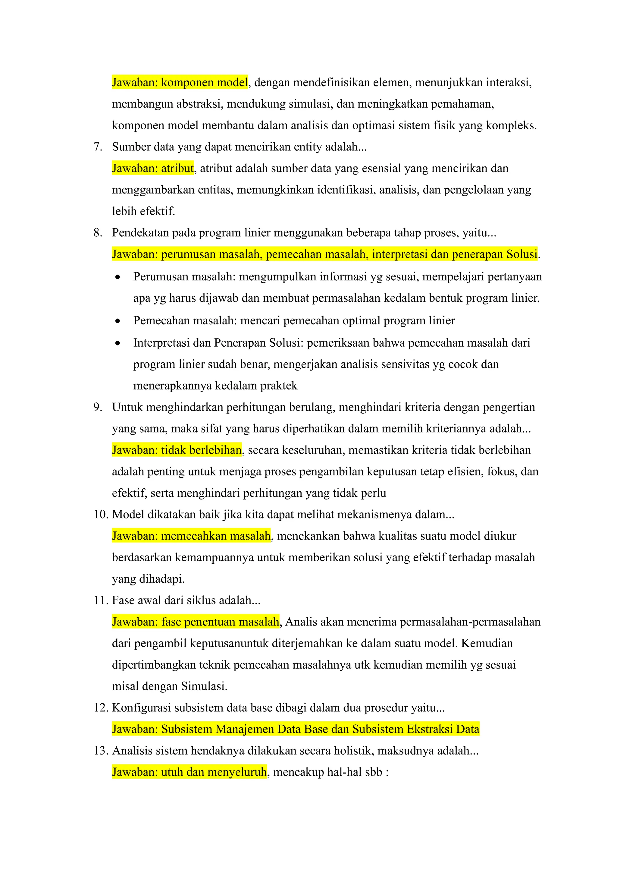 Latihan Persiapan UAS Matkul SPK_19210772 | PDF