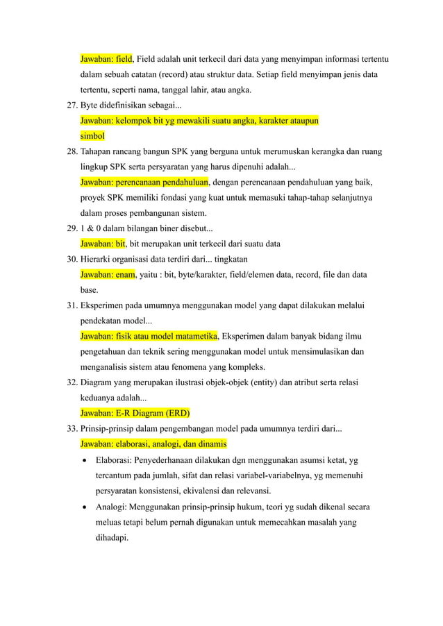 Latihan Persiapan UAS Matkul SPK_19210772 | PDF