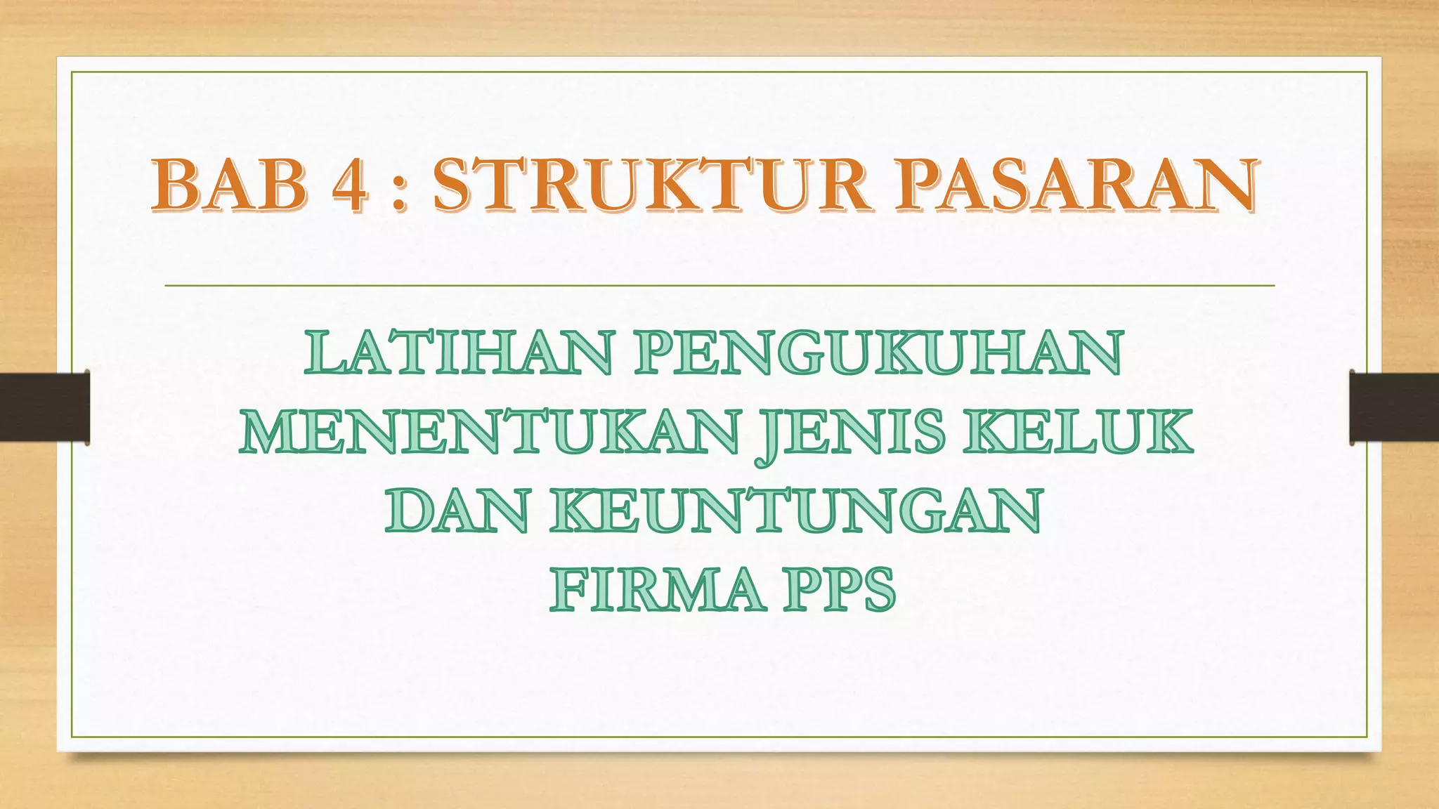 Latihan pasaran persaingan sempurna | PPT