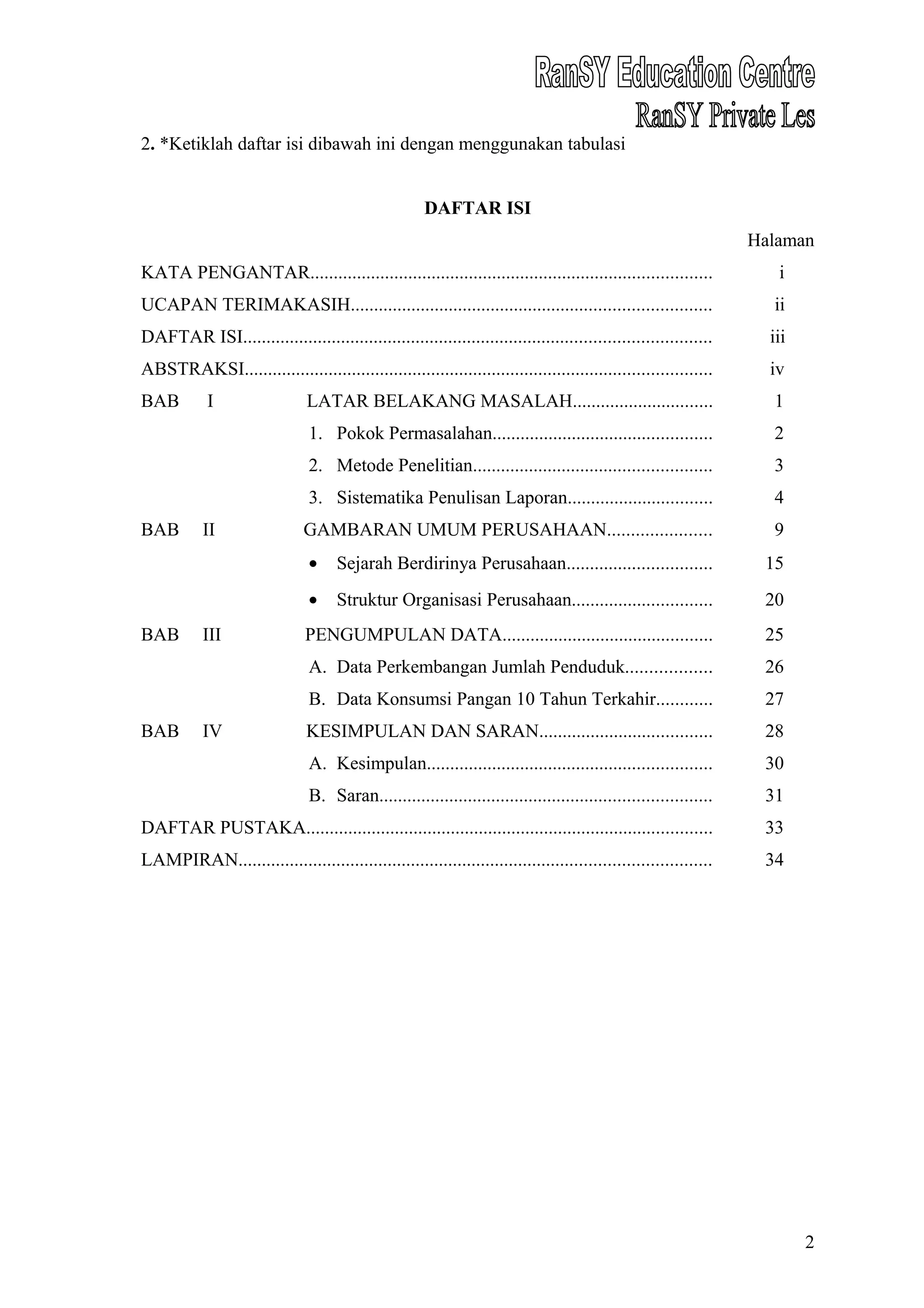 Latihan praktek ms. word | DOC