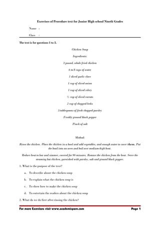 Latihan procedure text smp 9 | PDF