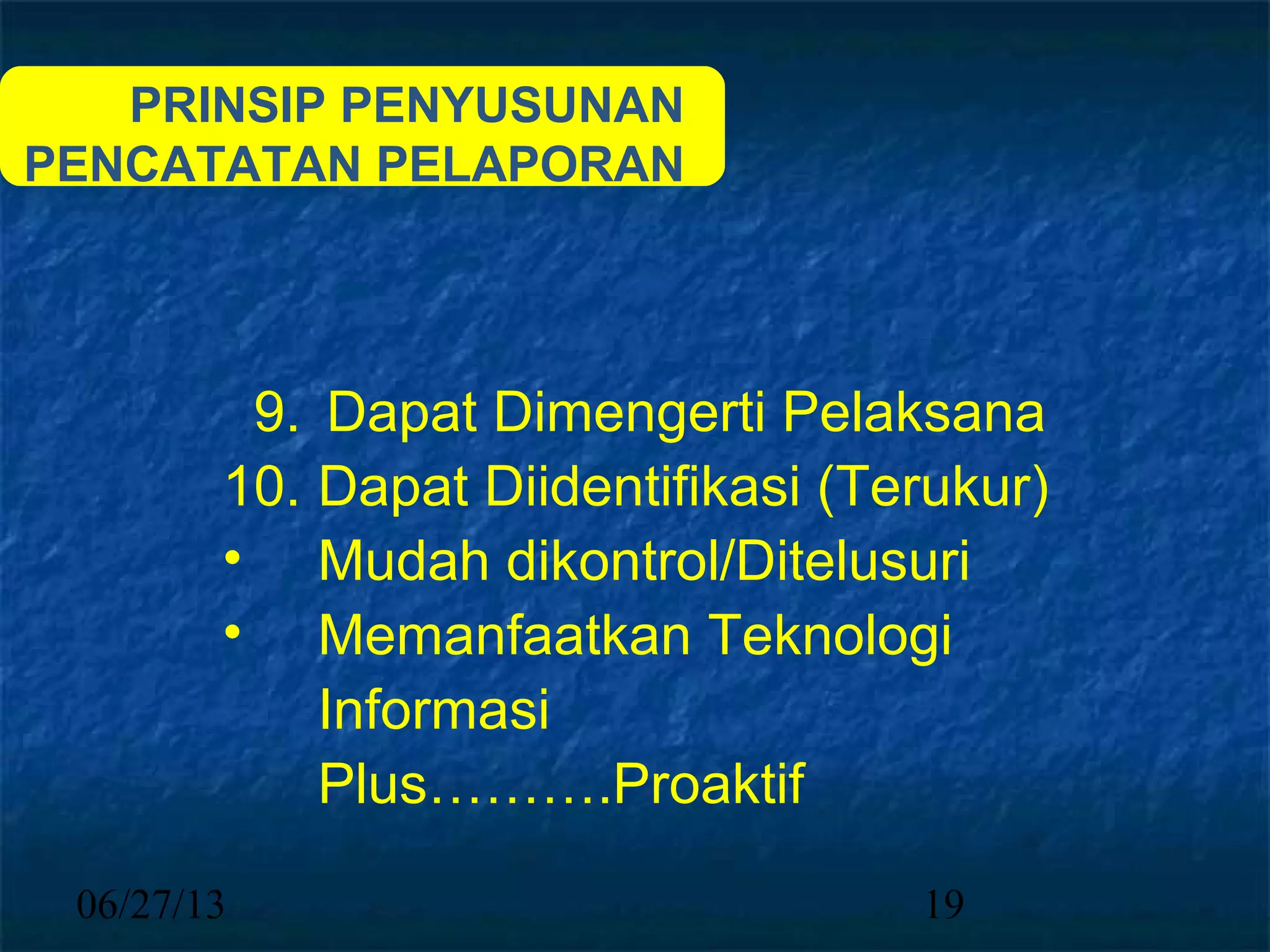 Latihan pencatatan dan pelaporan program KB Nasional | PPT