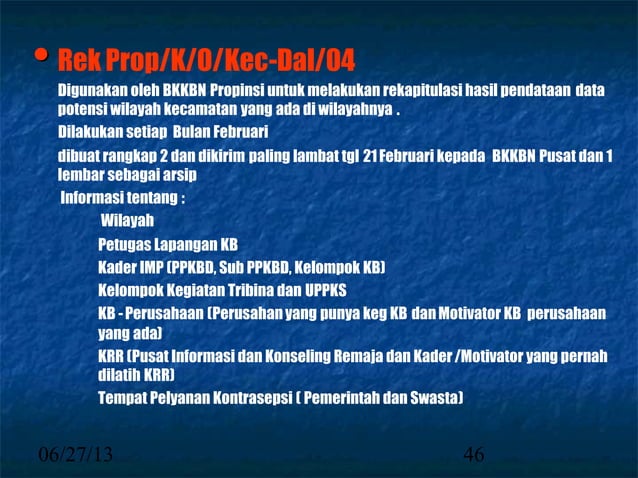 Pencatatan dan Pelaporan Program KB Nasional | PPT
