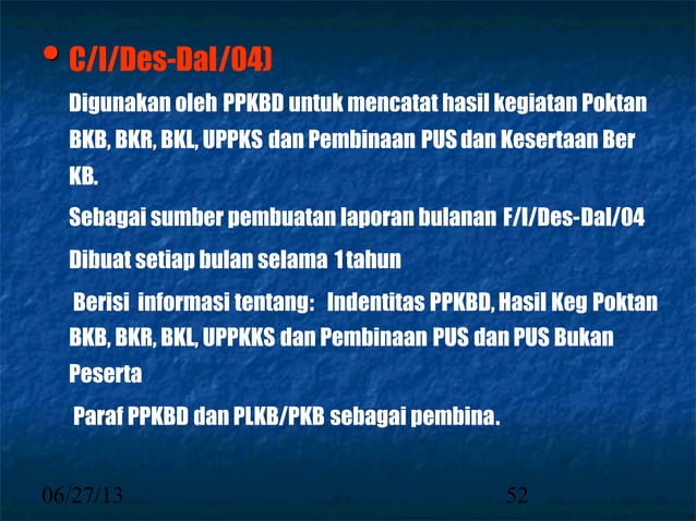 Pencatatan dan Pelaporan Program KB Nasional | PPT