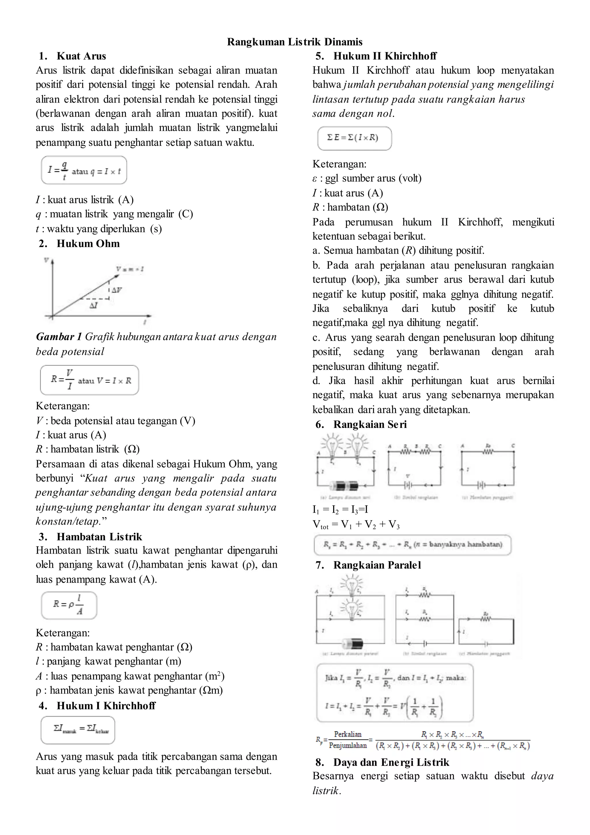 rangkuman listrik dinamis | DOCX