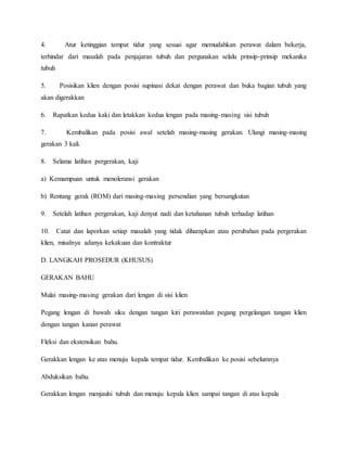 Latihan rentang gerak rom | DOCX